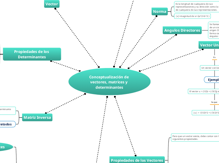 Conceptualización de vectores, matrices y ...- Mind Map